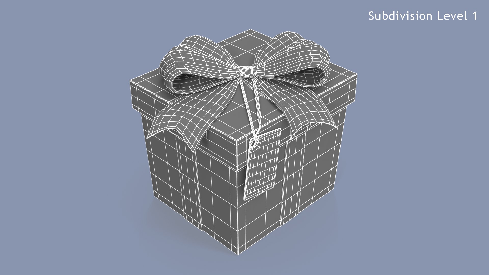 3D Gift Box Cube Label Blue Model - TurboSquid 1741455