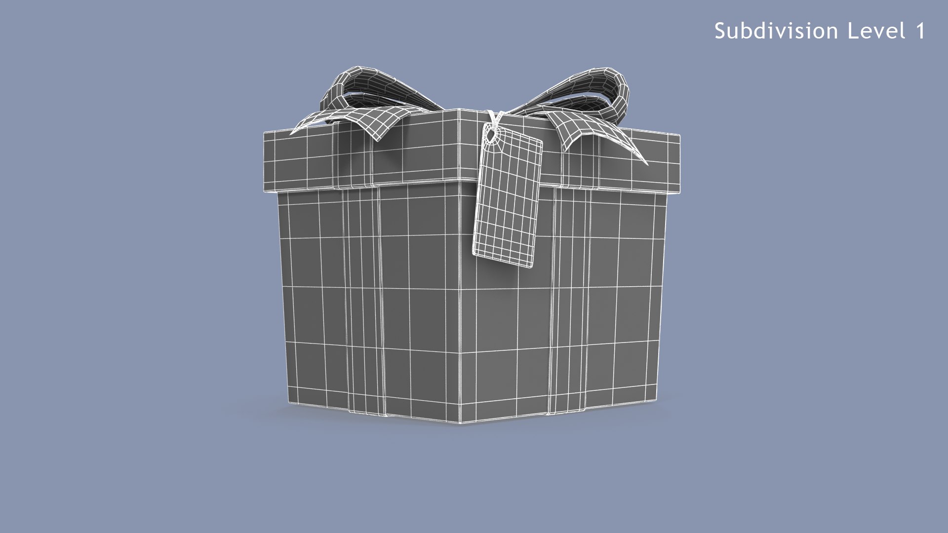 3D Gift Box Cube Label Blue Model - TurboSquid 1741455