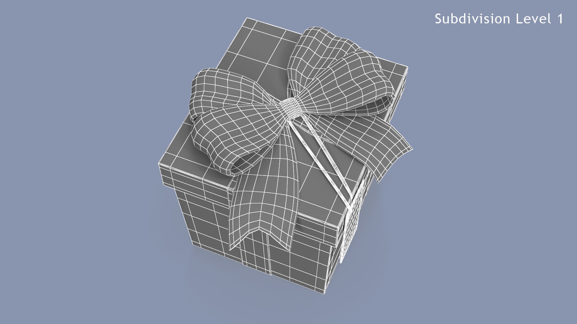 3D Gift Box Cube Label Blue Model - TurboSquid 1741455