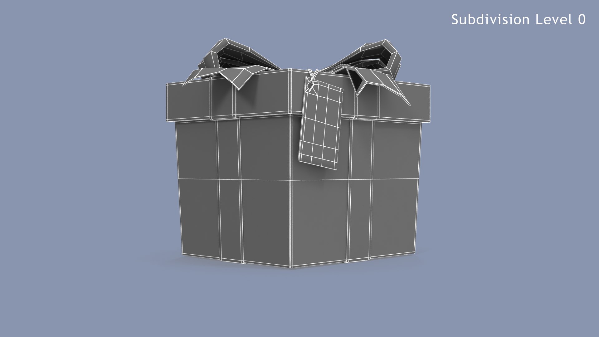 3D Gift Box Cube Label Blue Model - TurboSquid 1741455