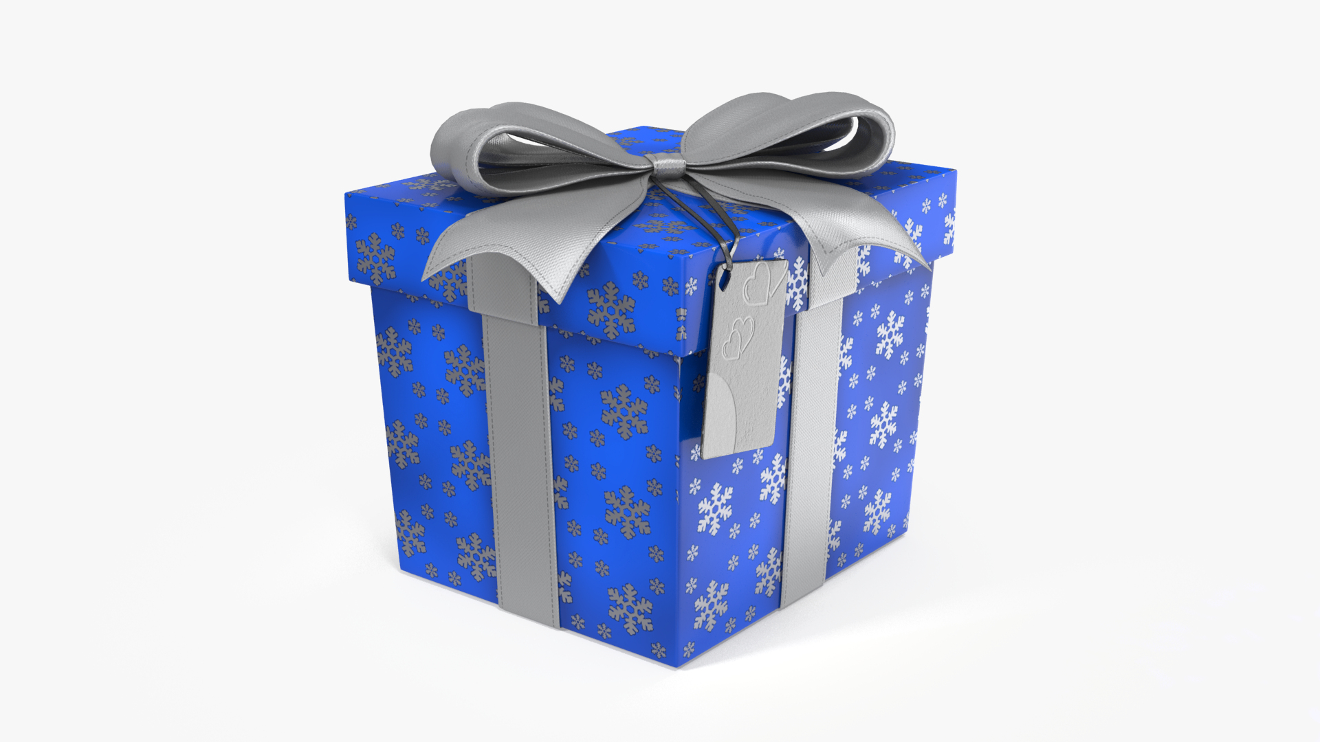 3D Gift Box Cube Label Blue model - TurboSquid 1741455