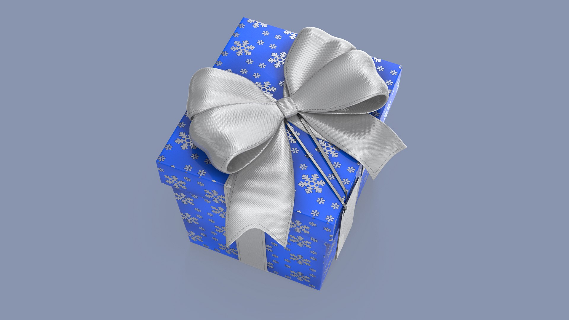 3D Gift Box Cube Label Blue Model - TurboSquid 1741455