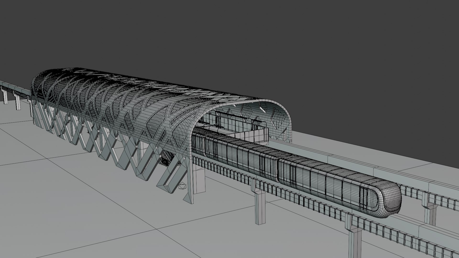 Monorail station with train 2023 III 3D model - TurboSquid 2066678