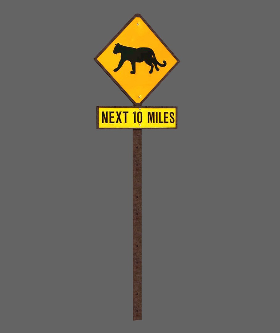 Free Sign Puma Danger 3D Model - TurboSquid 1608408