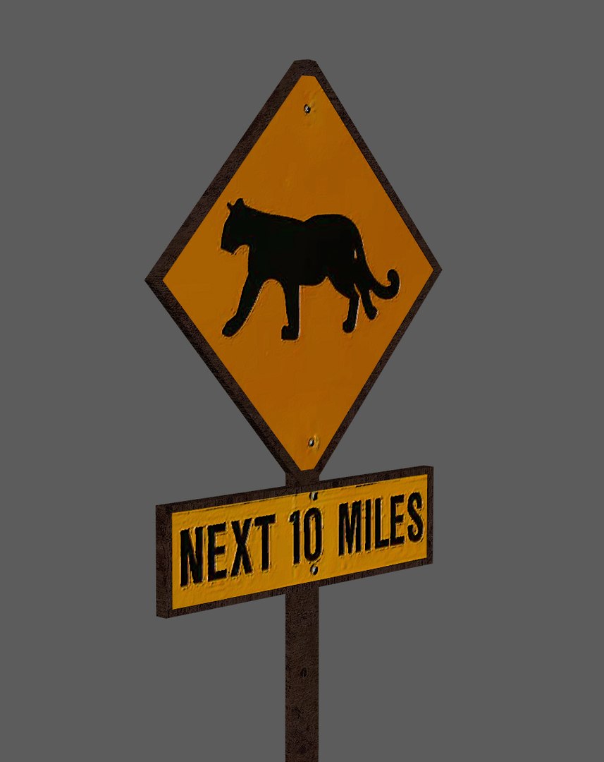 Free Sign Puma Danger 3D Model - TurboSquid 1608408