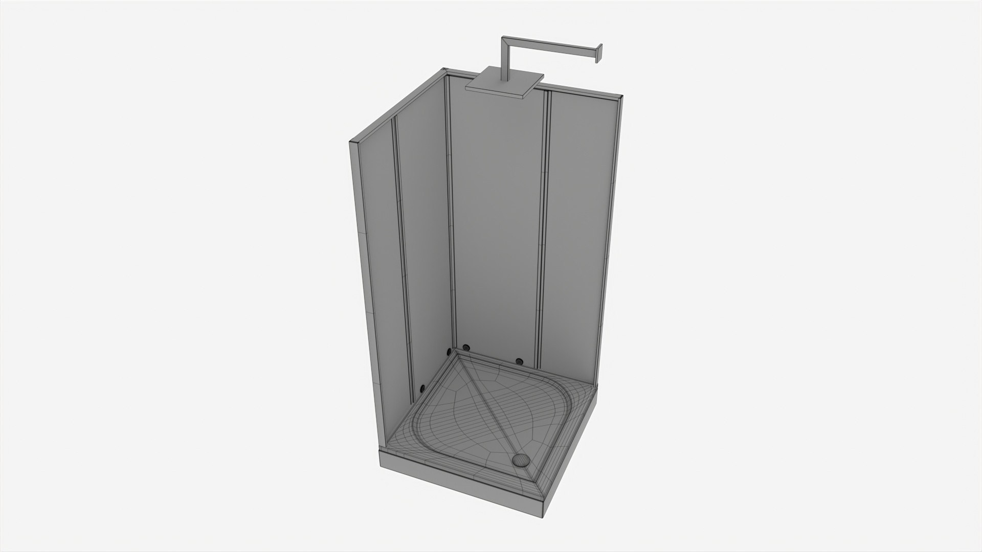 3D Corner Square Shower Enclosure - TurboSquid 2123570