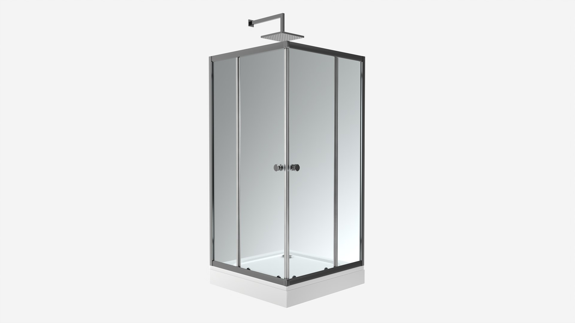 3D Corner Square Shower Enclosure - TurboSquid 2123570