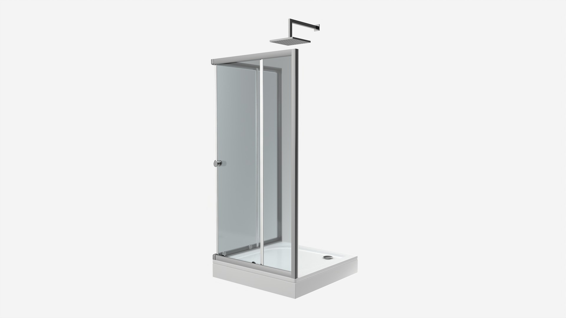 3D Corner Square Shower Enclosure - TurboSquid 2123570