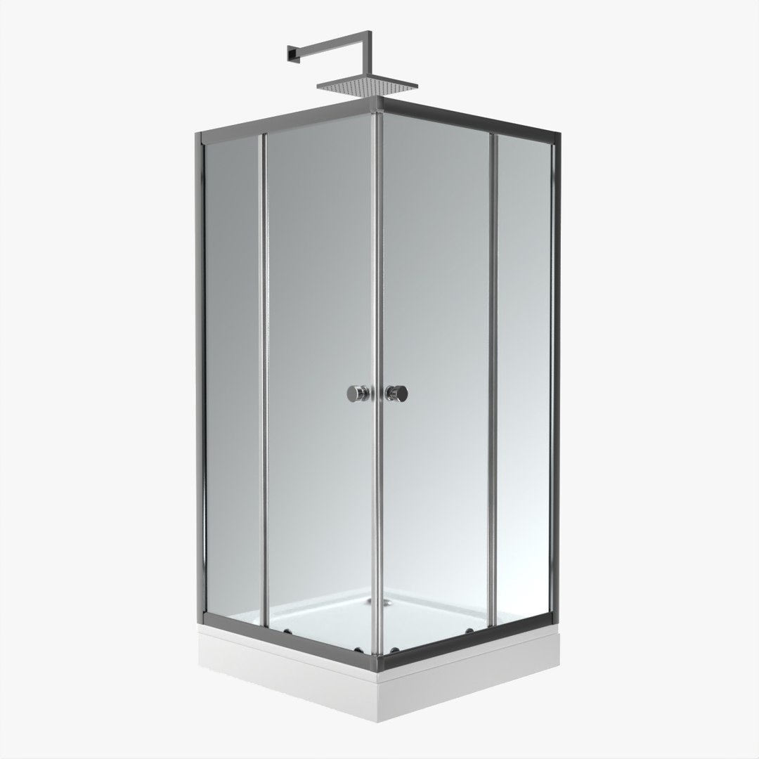3D Corner Square Shower Enclosure - TurboSquid 2123570