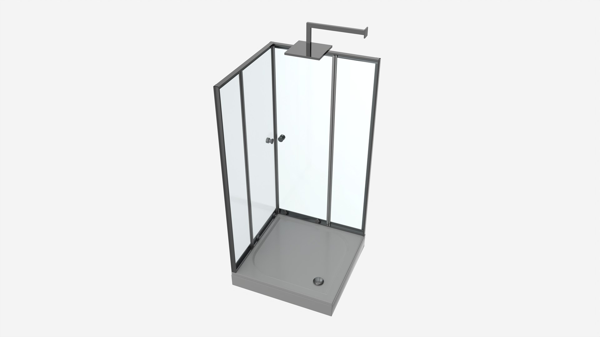 3D Corner Square Shower Enclosure - TurboSquid 2123570