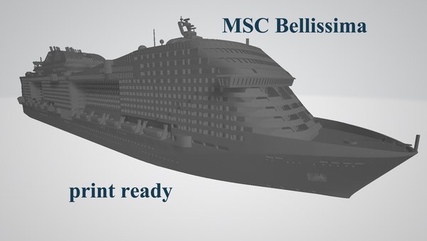 3D модель MSC Bellissima cruise ship 3D print model - TurboSquid 1972596