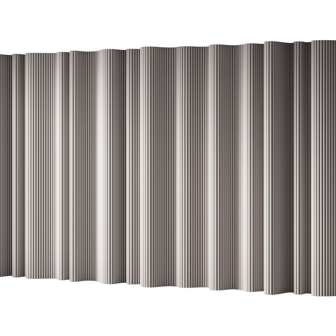 3D 434 wall composition 15 wave fluted wood Reeded Panels 02 ...