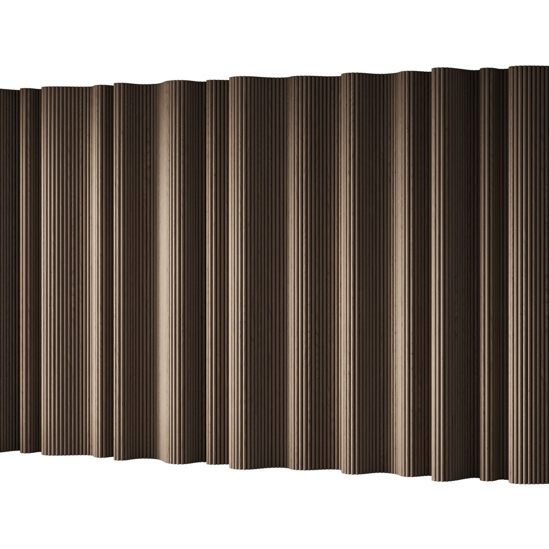 3D 434 Wall Composition 15 Wave Fluted Wood Reeded Panels 02 ...