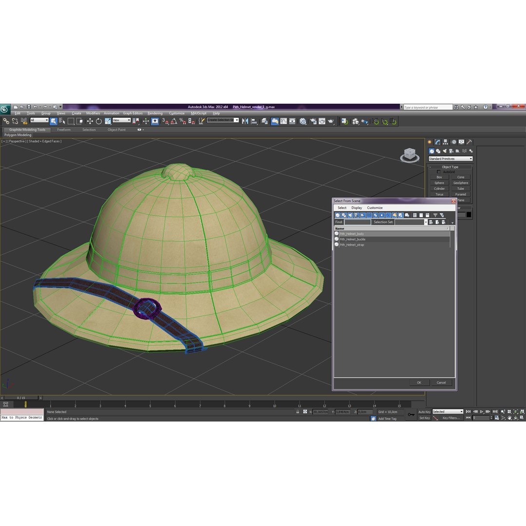 3d model pith helmet