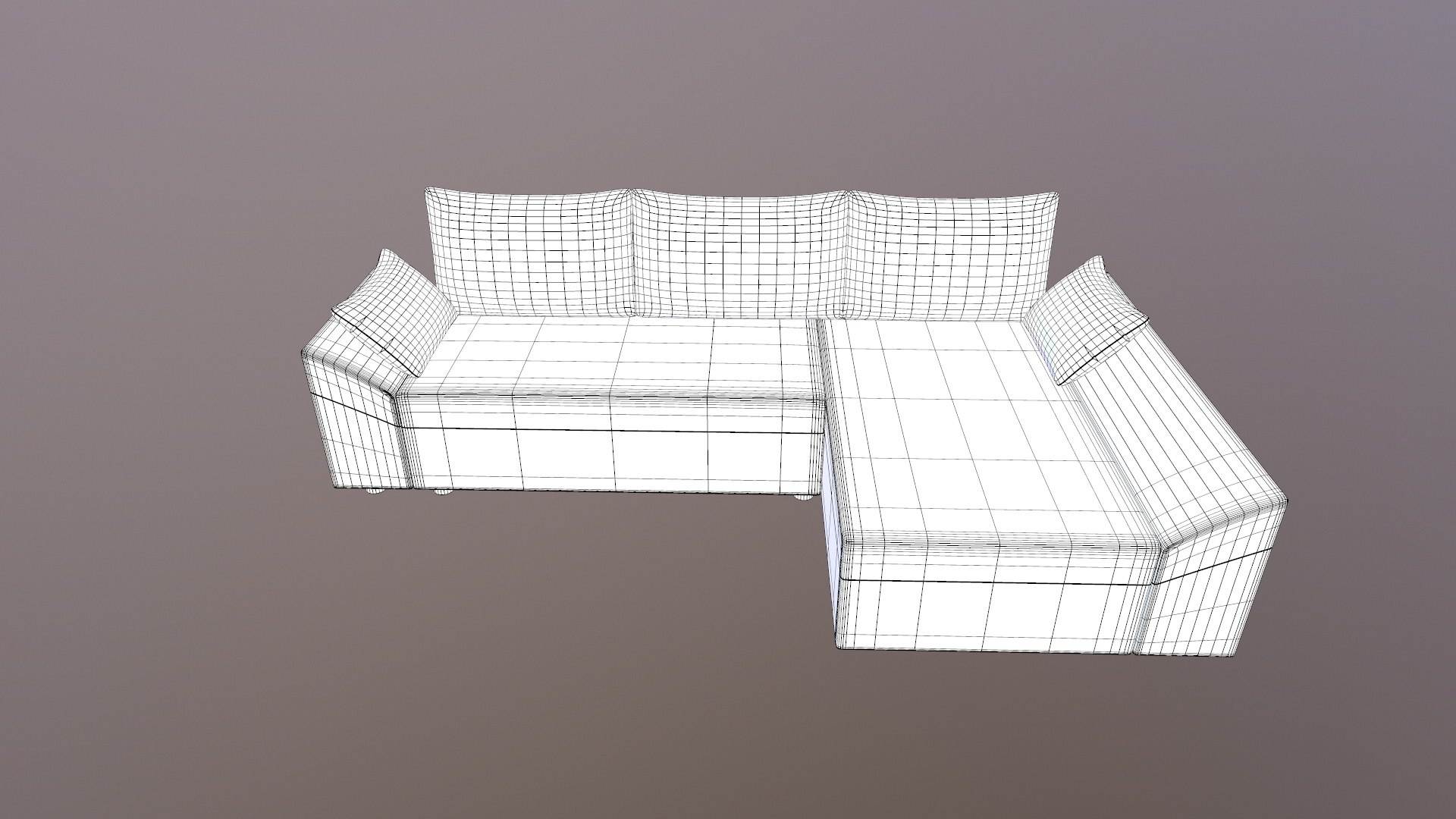 3D Straight Line L Shape 6 Seater Sofa Plain Cushion - TurboSquid 2075822