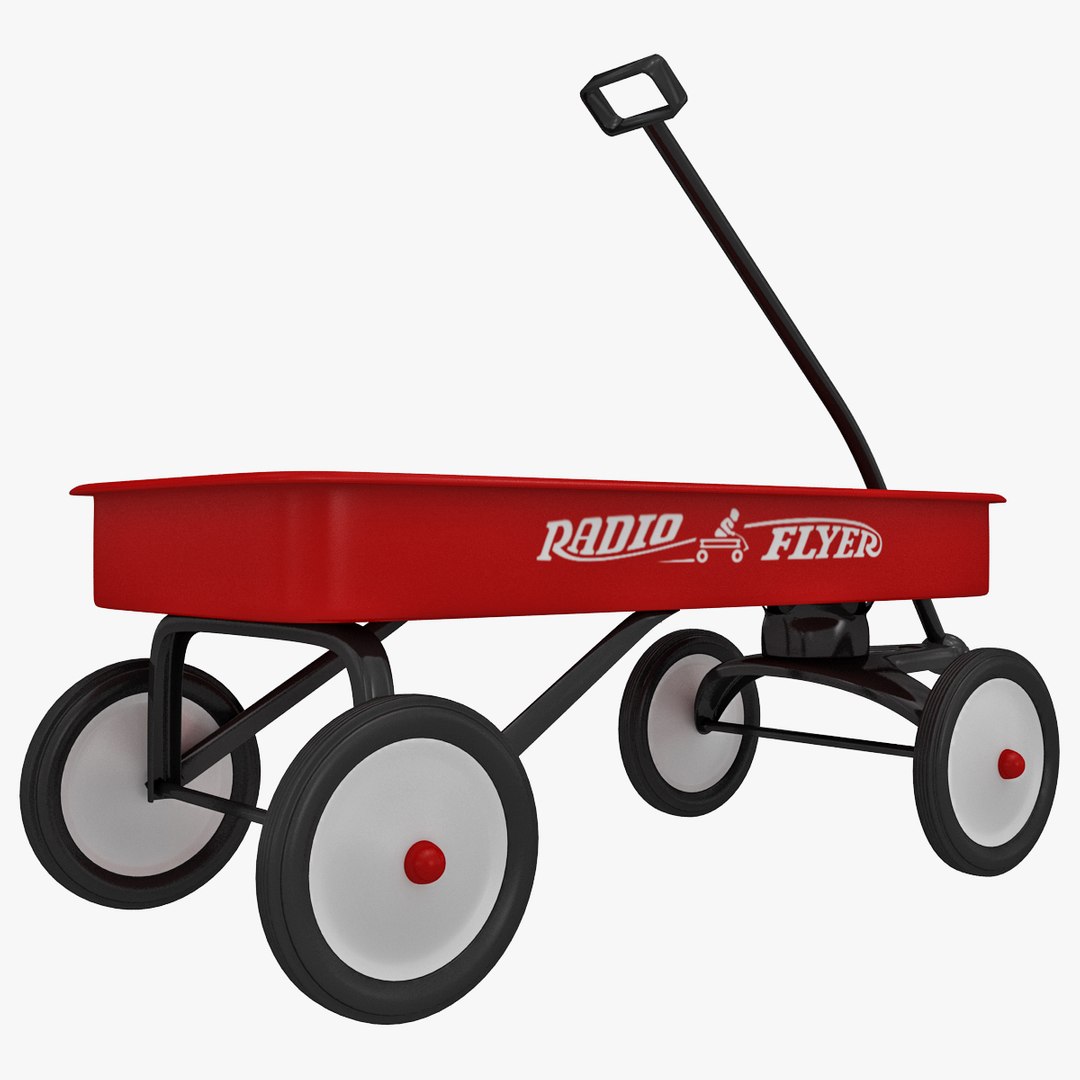 3d Model Of Red Wagon