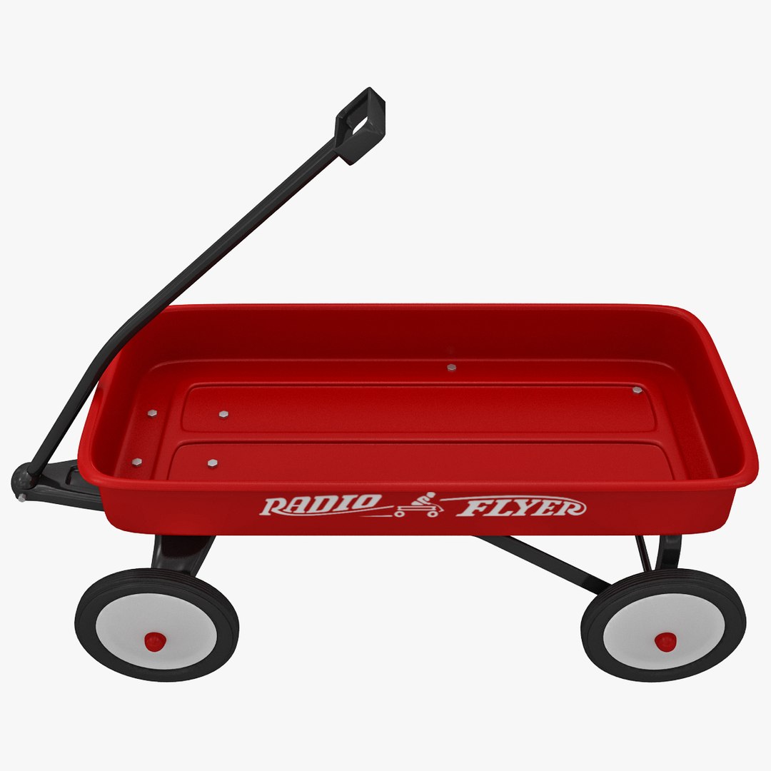 3d Model Of Red Wagon