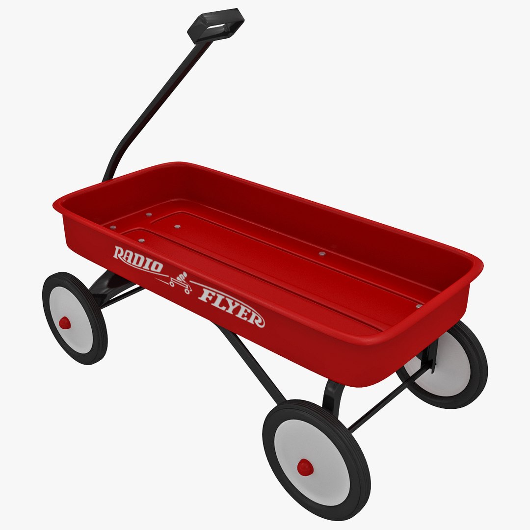 3d Model Of Red Wagon