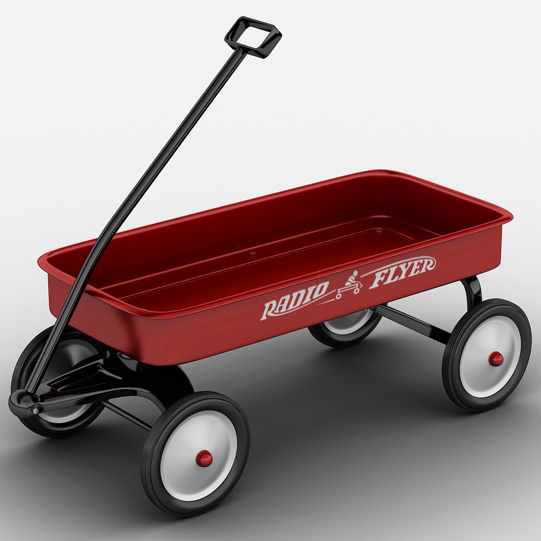 3d Model Of Red Wagon