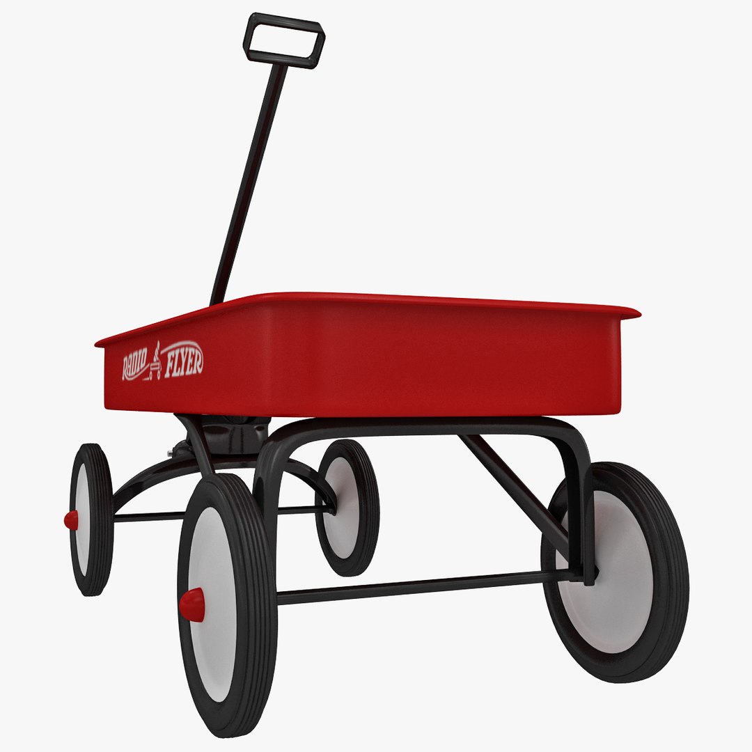 3d Model Of Red Wagon