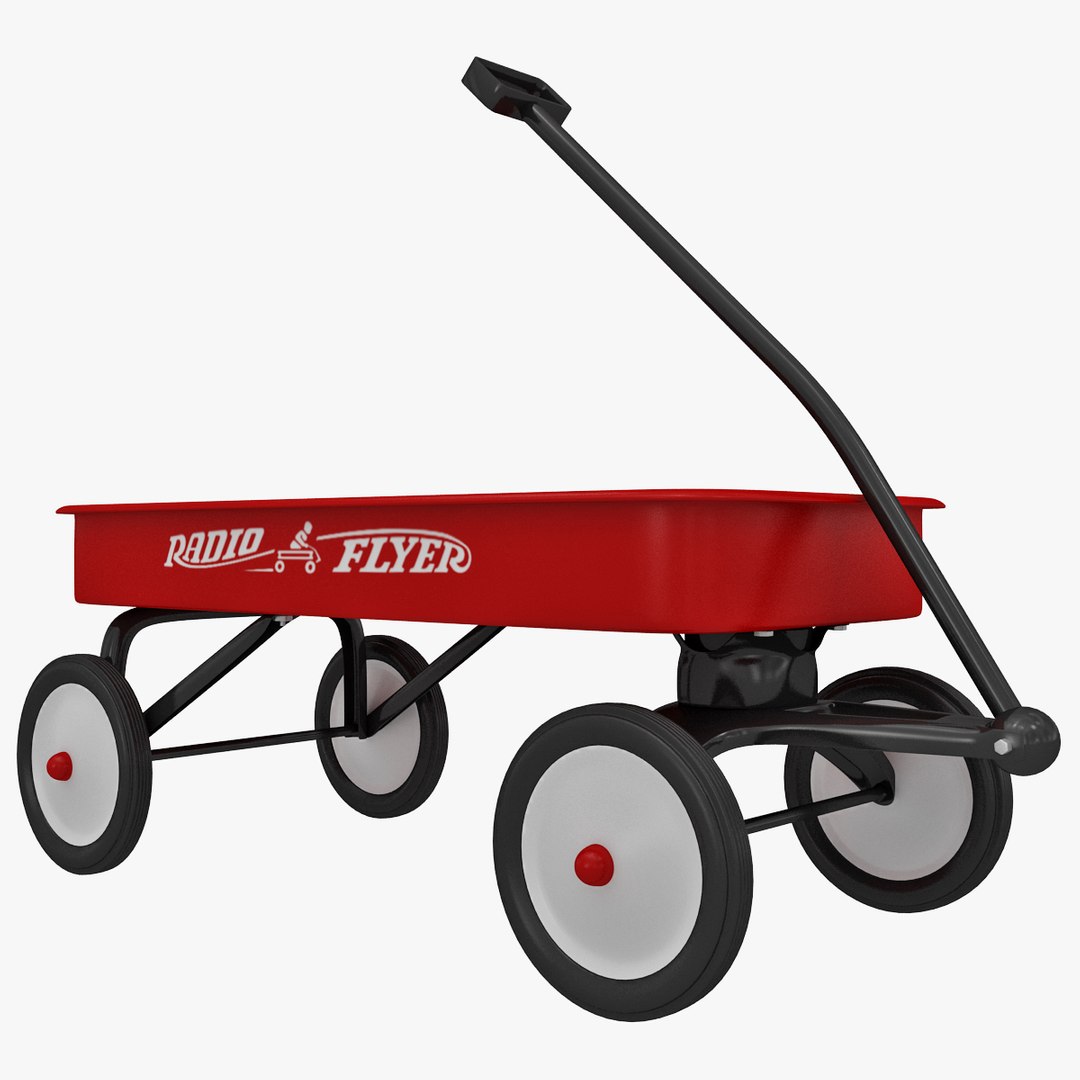 3d Model Of Red Wagon