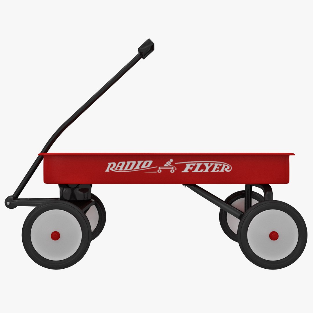 3d Model Of Red Wagon