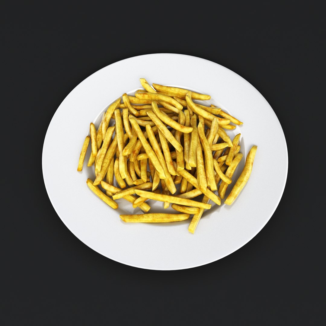 3d model french fries plate