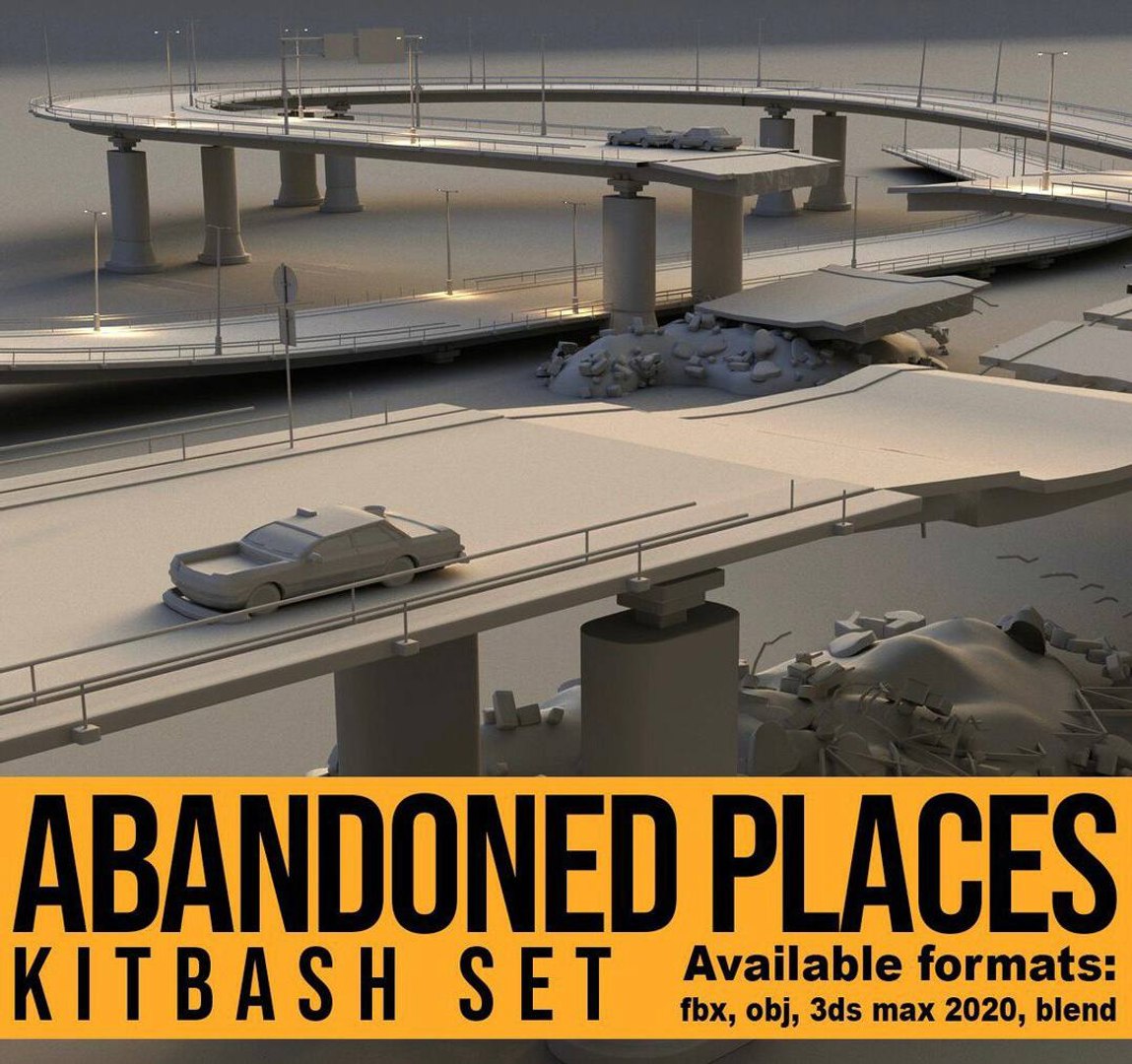 Abandoned Places Kitbash Set 3D Model - TurboSquid 1986120
