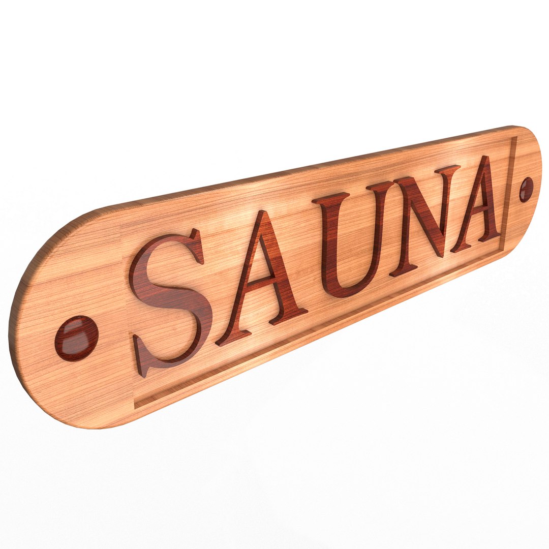 Wooden Sauna Sign Model - TurboSquid 1860288