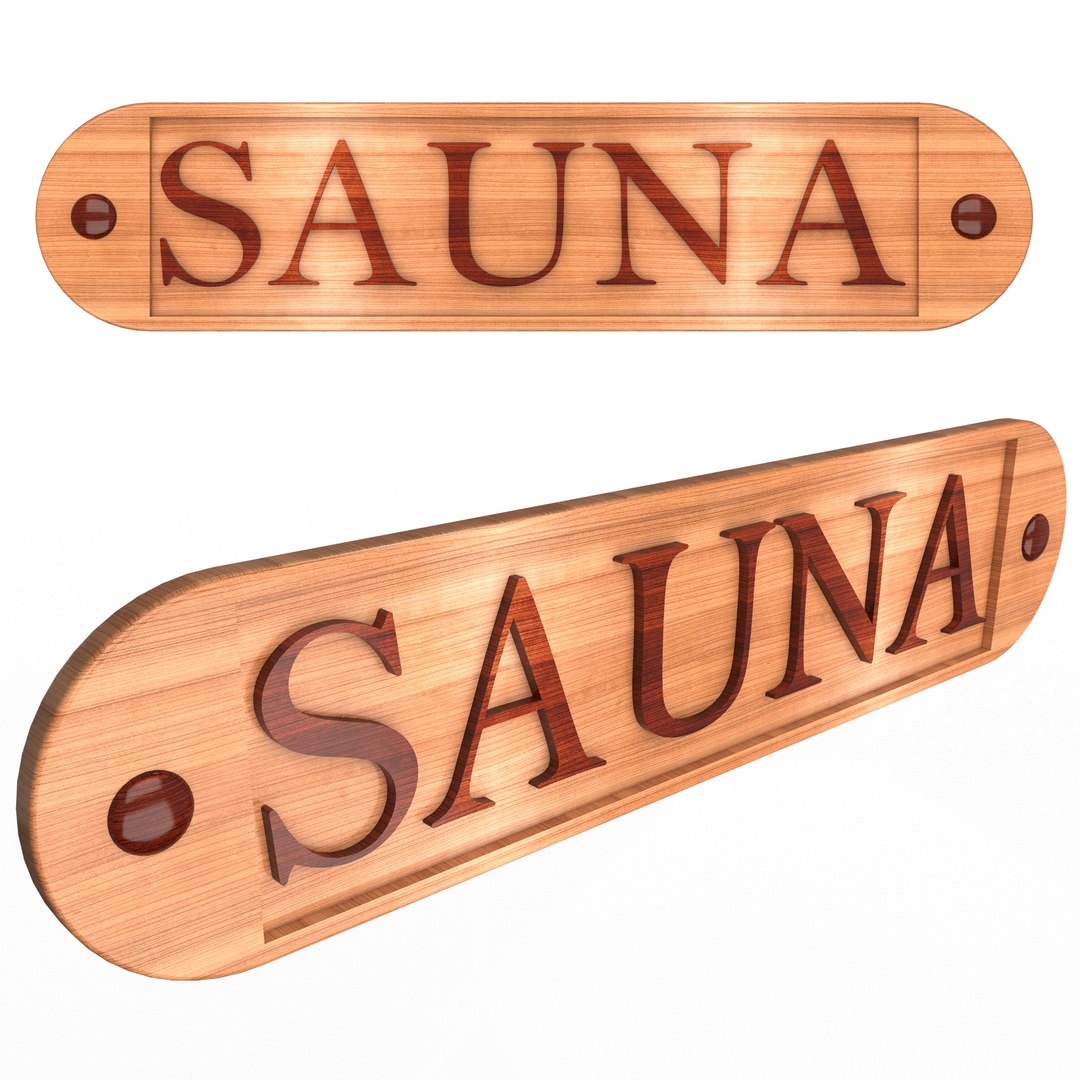 Wooden Sauna Sign Model - TurboSquid 1860288