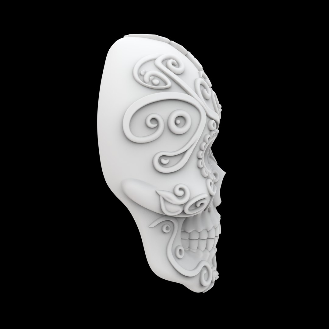 3D Sugar Skull Mask Dia De Muertos 3D Print Model Model - TurboSquid ...