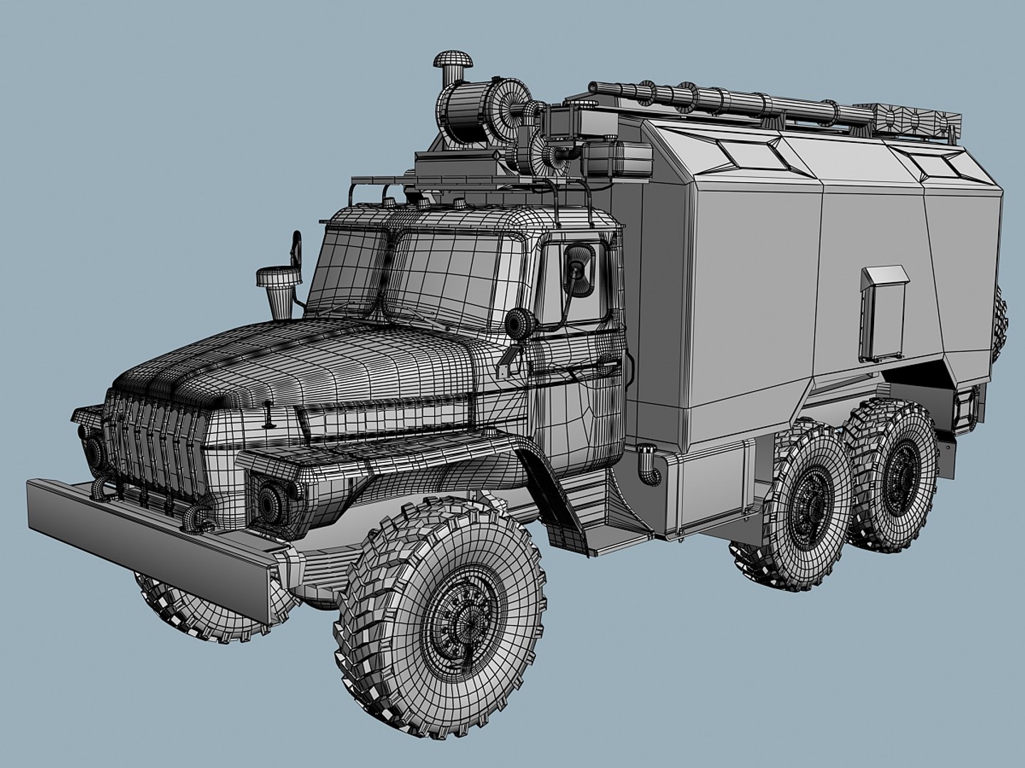 3d Model Ural-43203 Command Vehicle