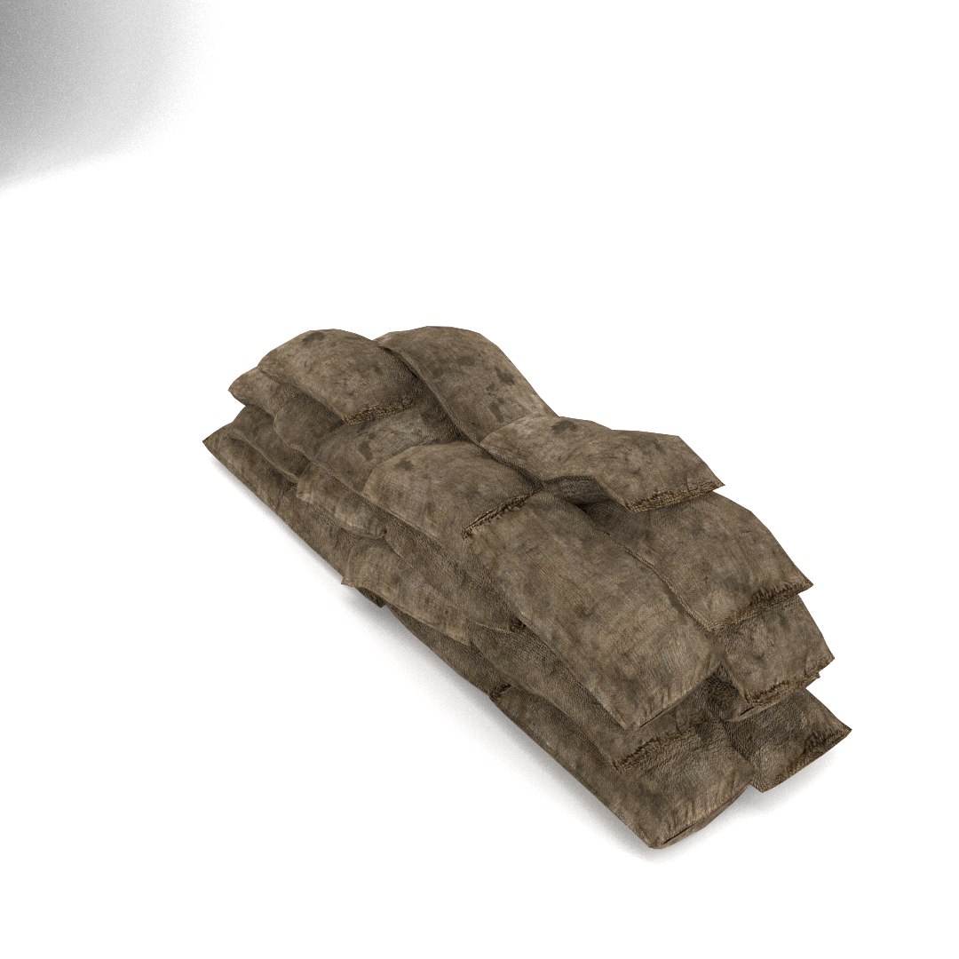 Sandbag Pile 3d Obj