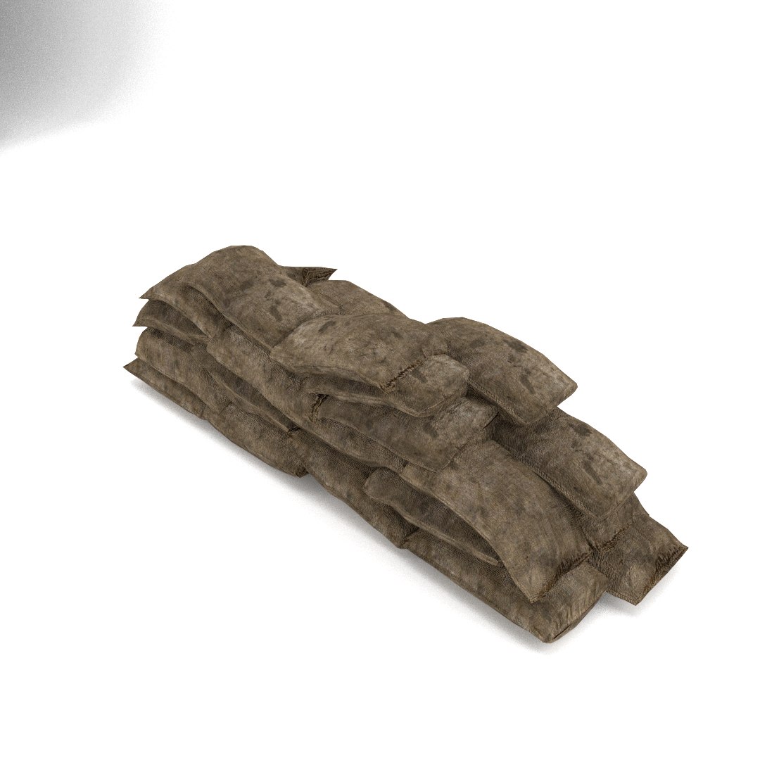 Sandbag Pile 3d Obj
