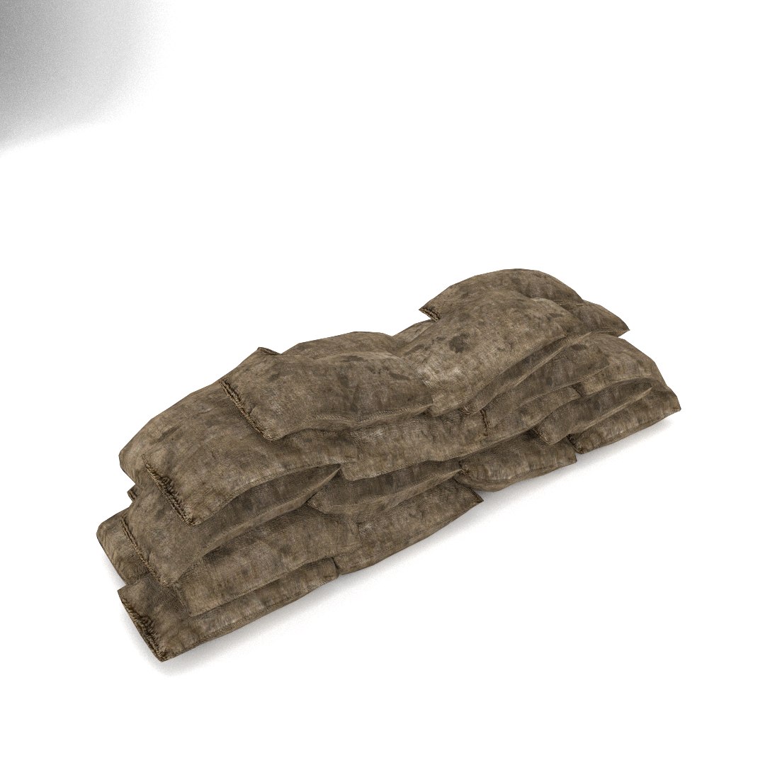 Sandbag Pile 3d Obj