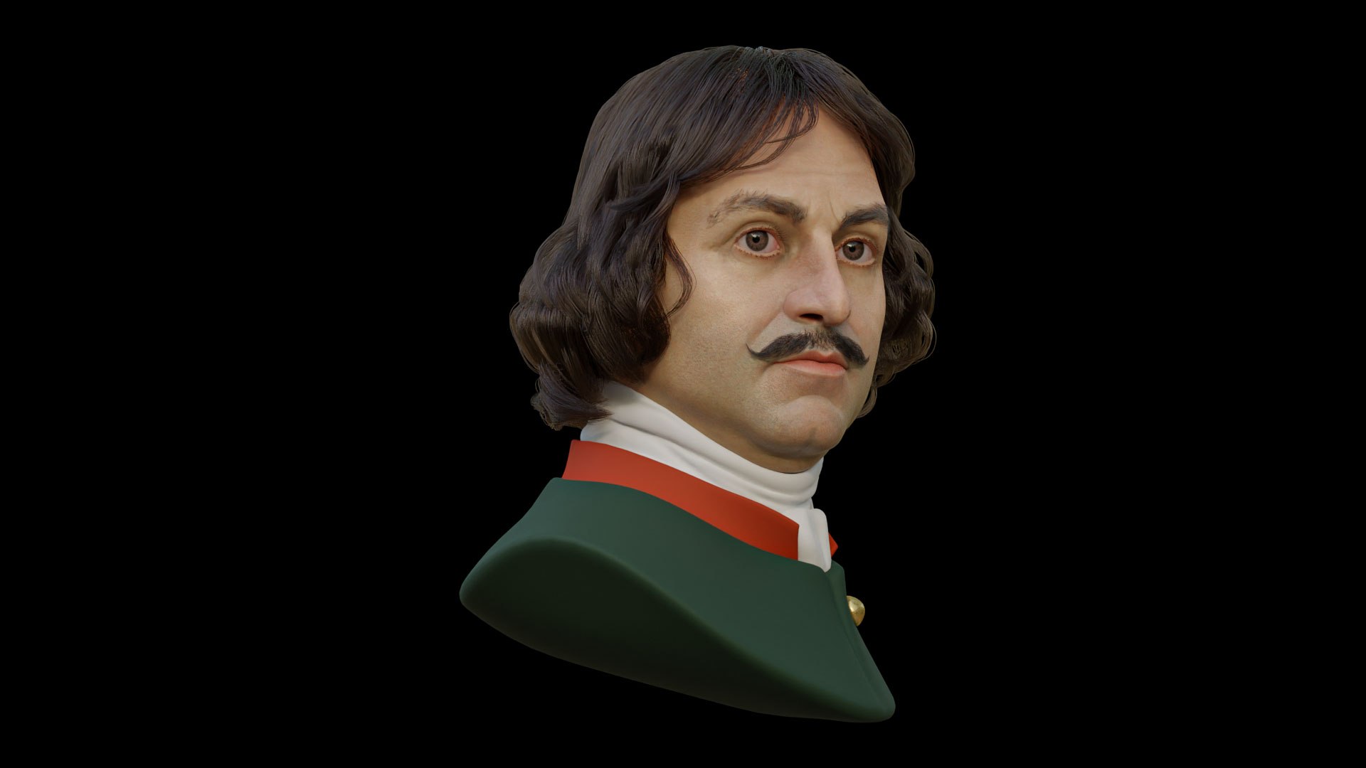 Free Peter The Great Hairstyle 3D Model - TurboSquid 2092708