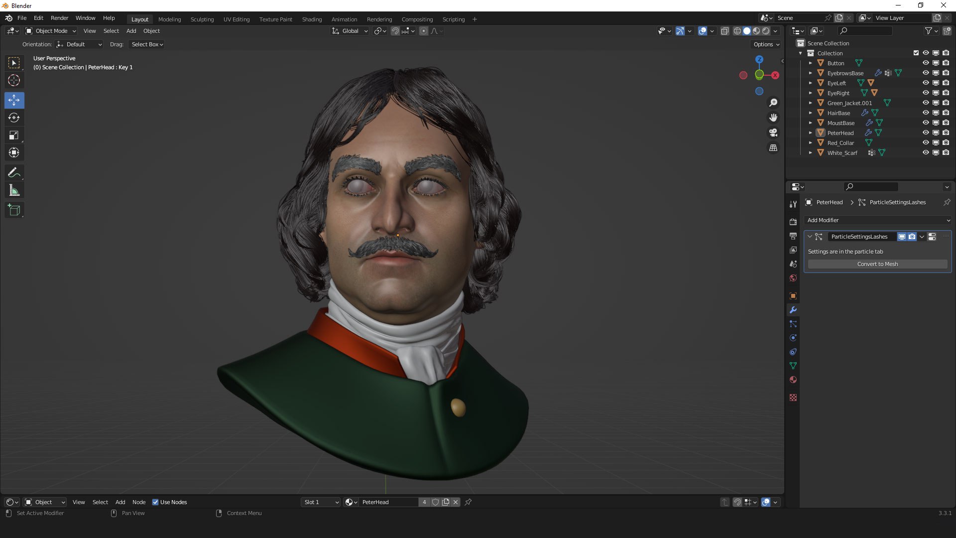 Free Peter The Great Hairstyle 3D Model - TurboSquid 2092708