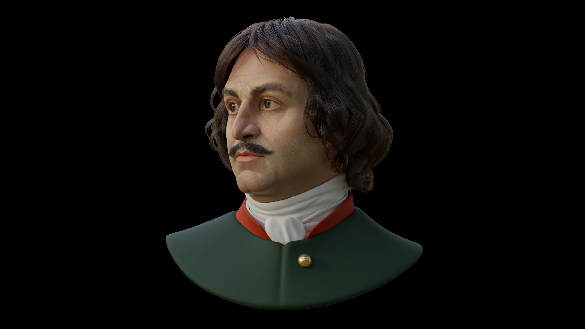 Free Peter The Great Hairstyle 3D Model - TurboSquid 2092708