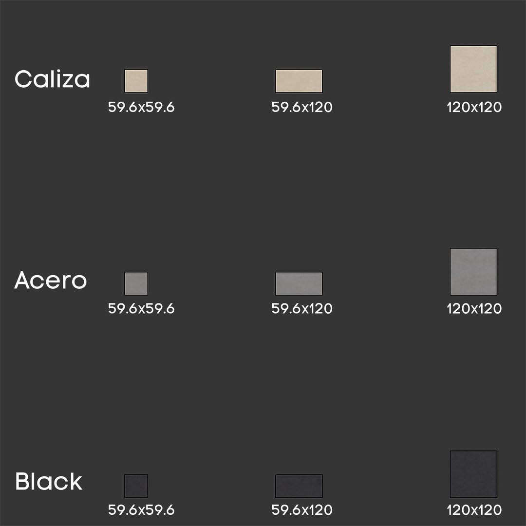 Porcelanosa Tourmalet Porcelain Tiles - Caliza Acero Black -Set Of 18 ...