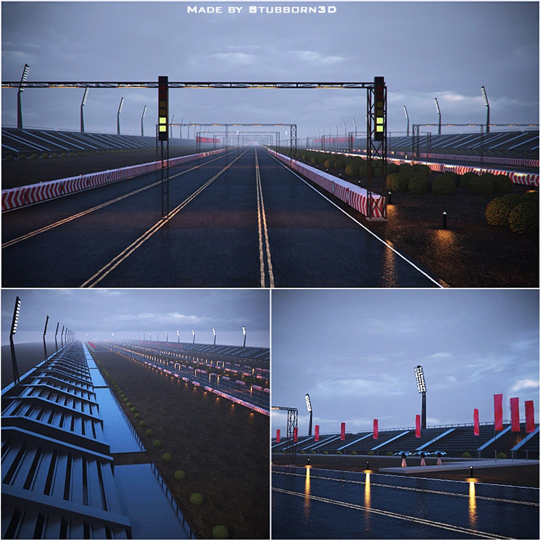 3d Drag Race Stadium Model