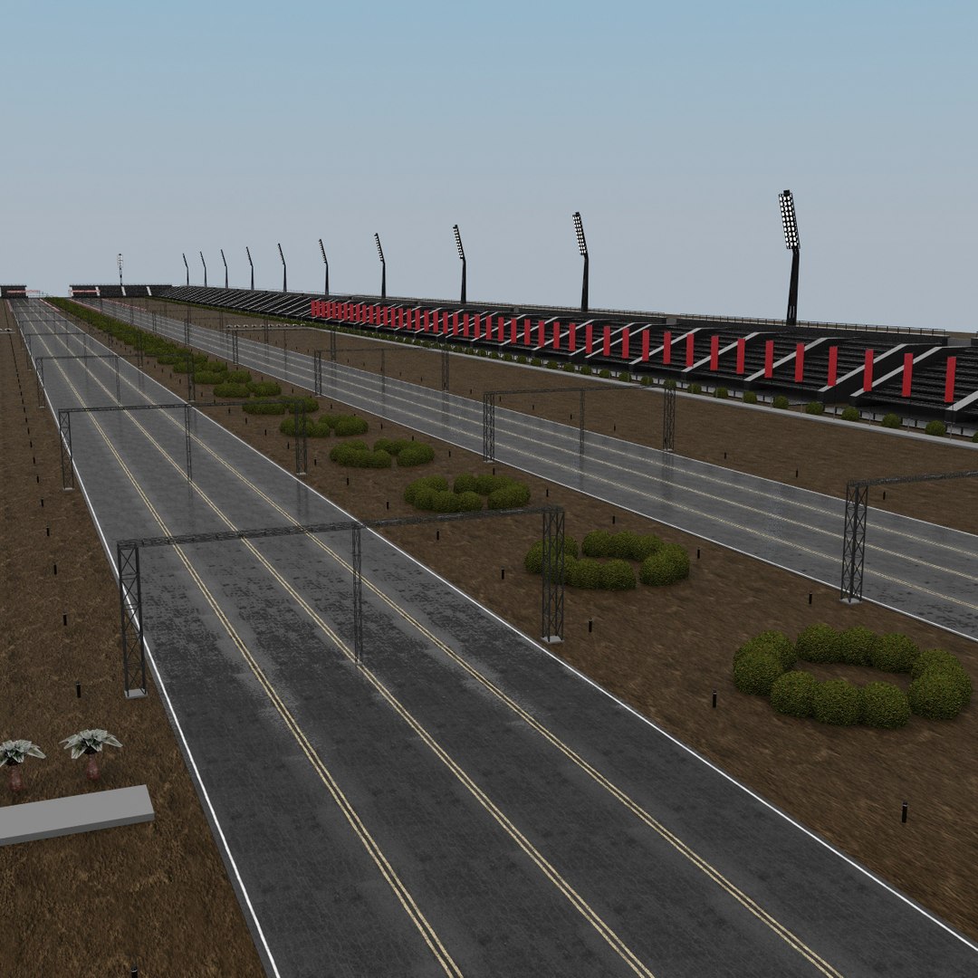 3d Drag Race Stadium Model