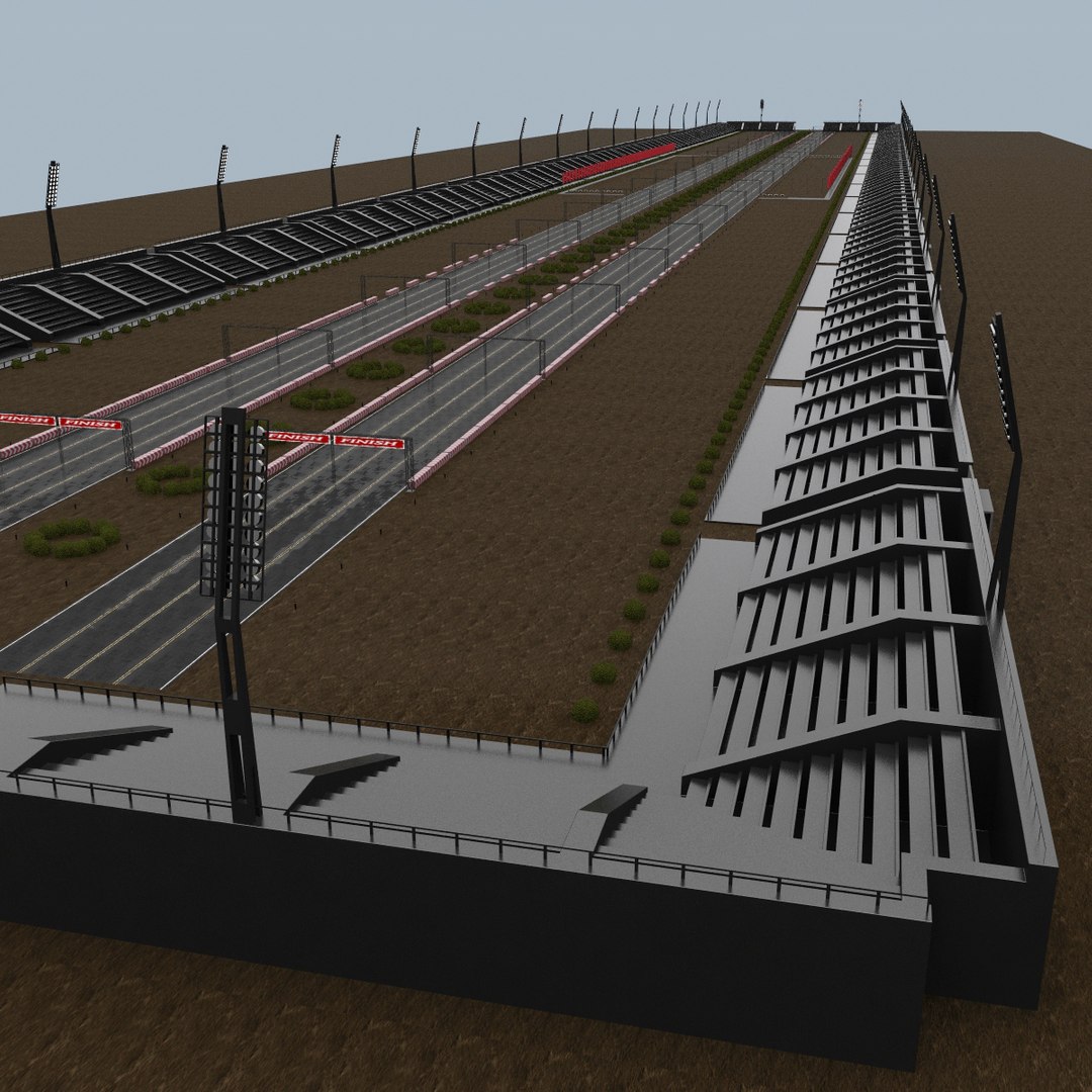3d Drag Race Stadium Model