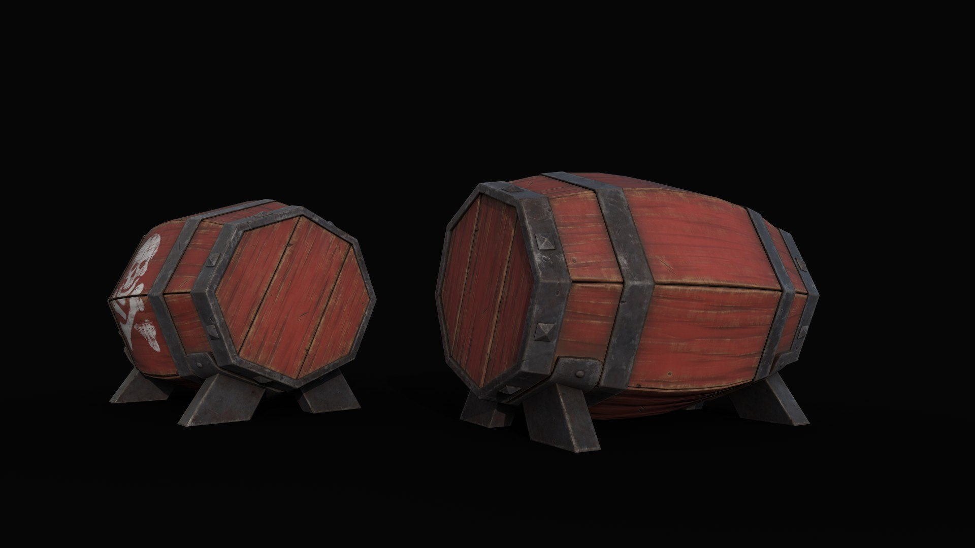 3D Gunpowder Barrels - TurboSquid 2277696