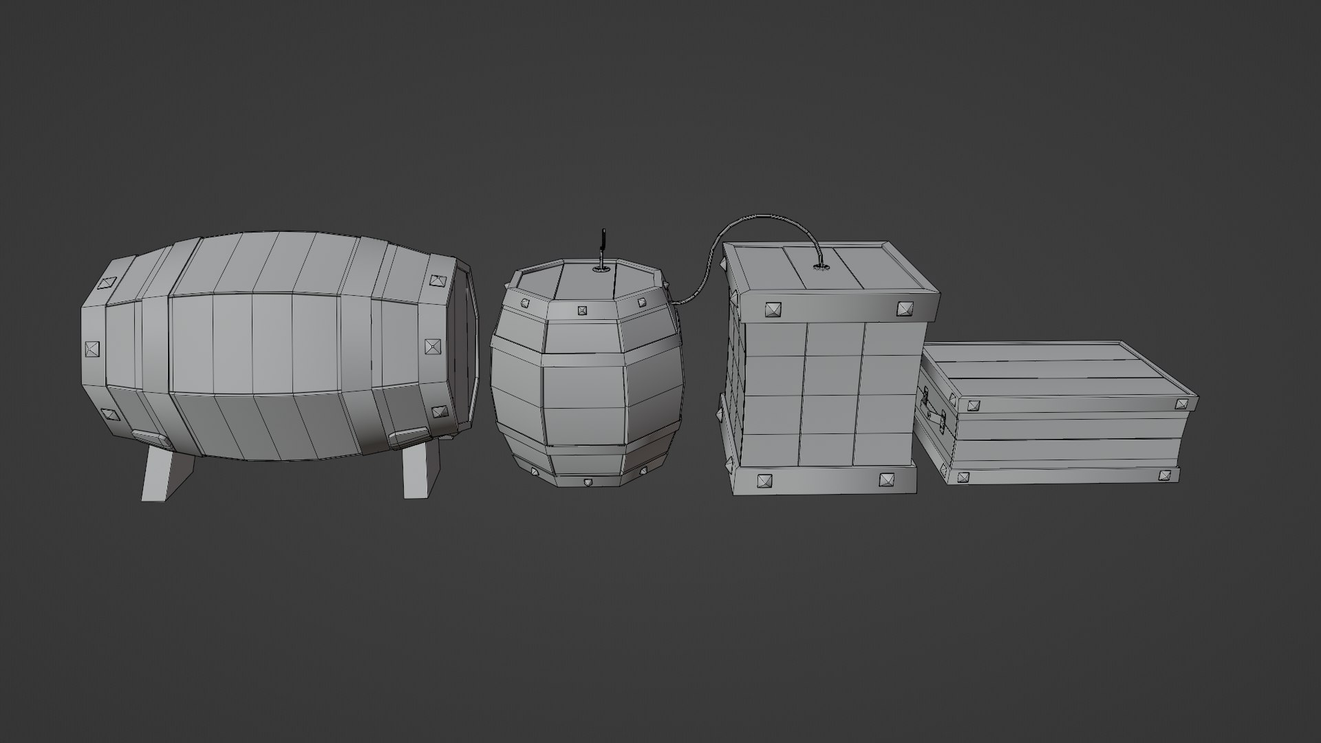 3D Gunpowder Barrels - TurboSquid 2277696