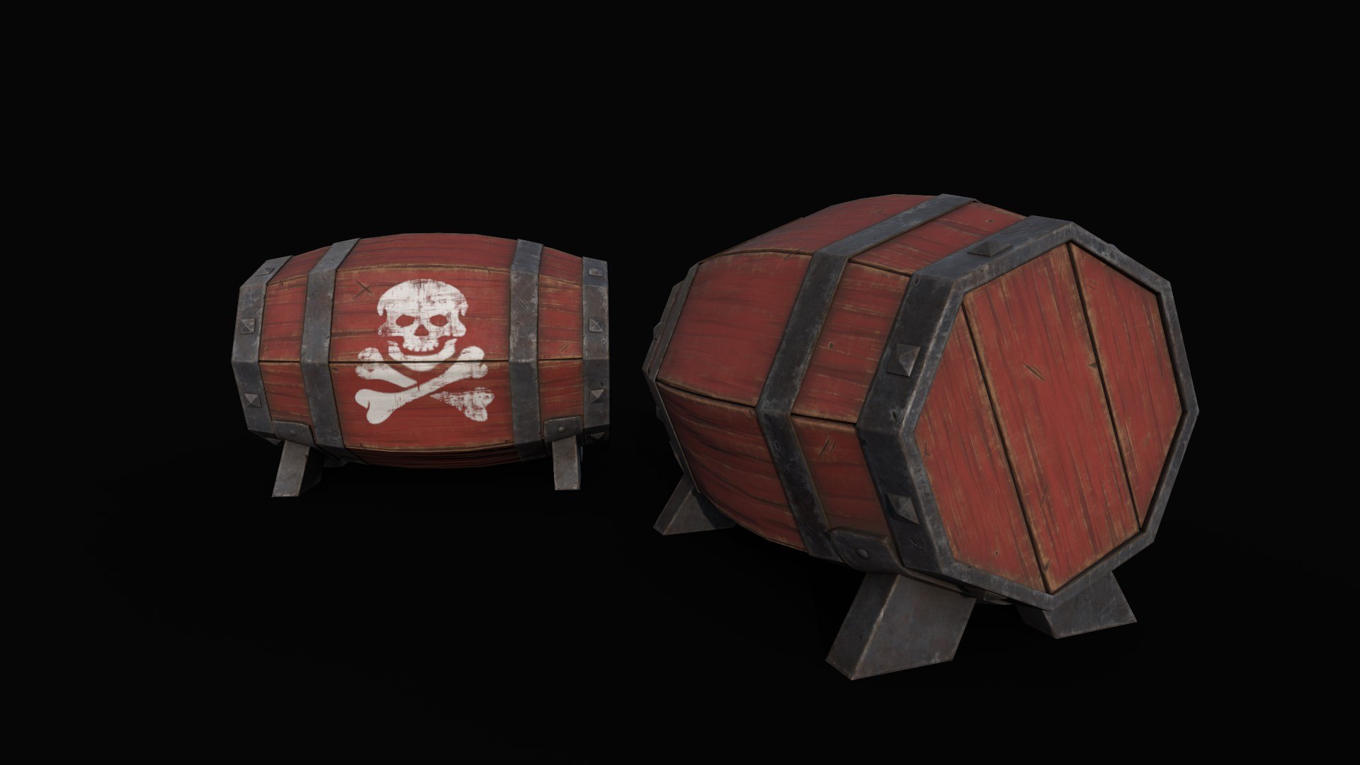 3D Gunpowder Barrels - TurboSquid 2277696