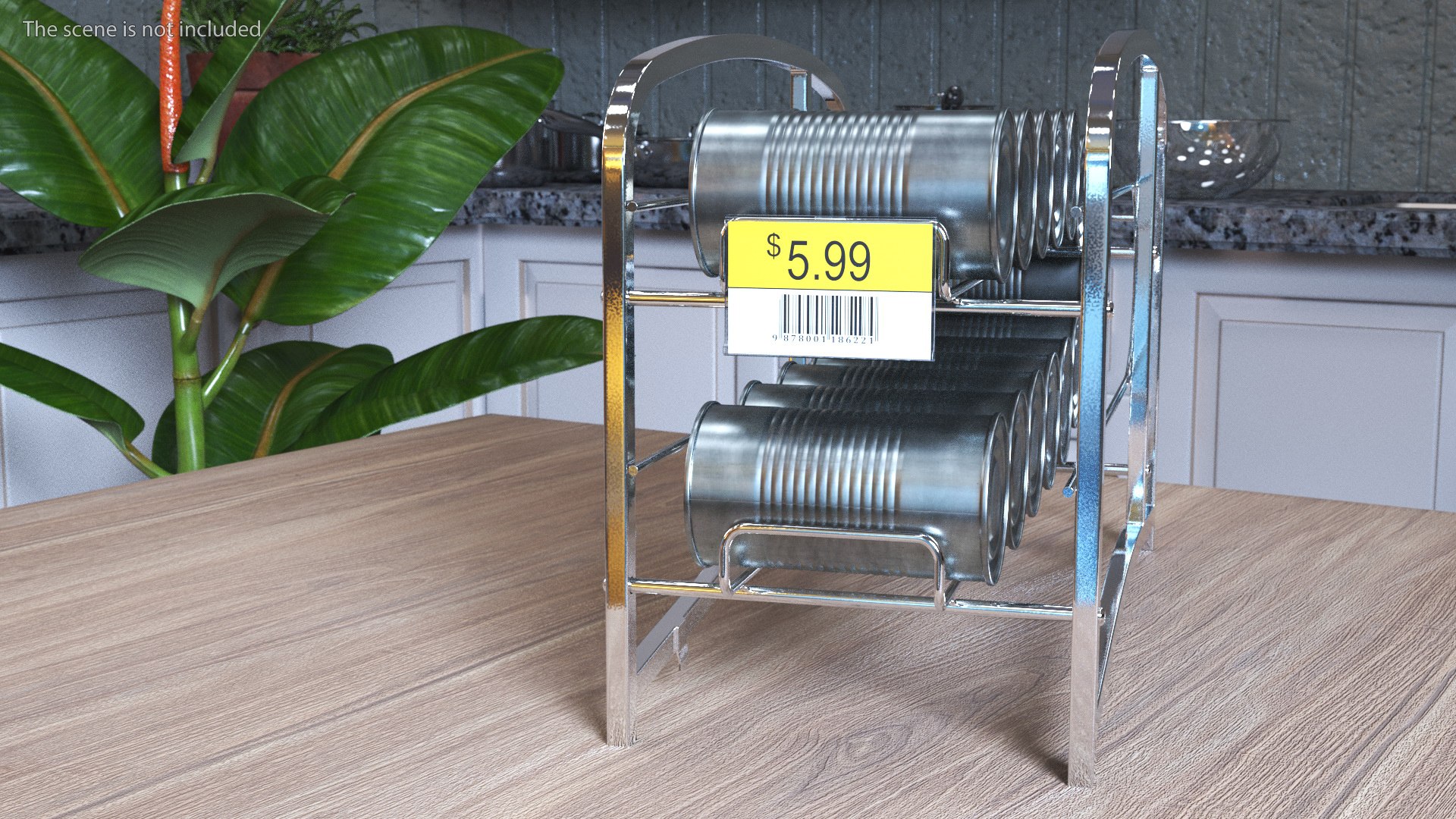3D Tin Can Dispenser With Tin Cans And Price Label - TurboSquid 2031848