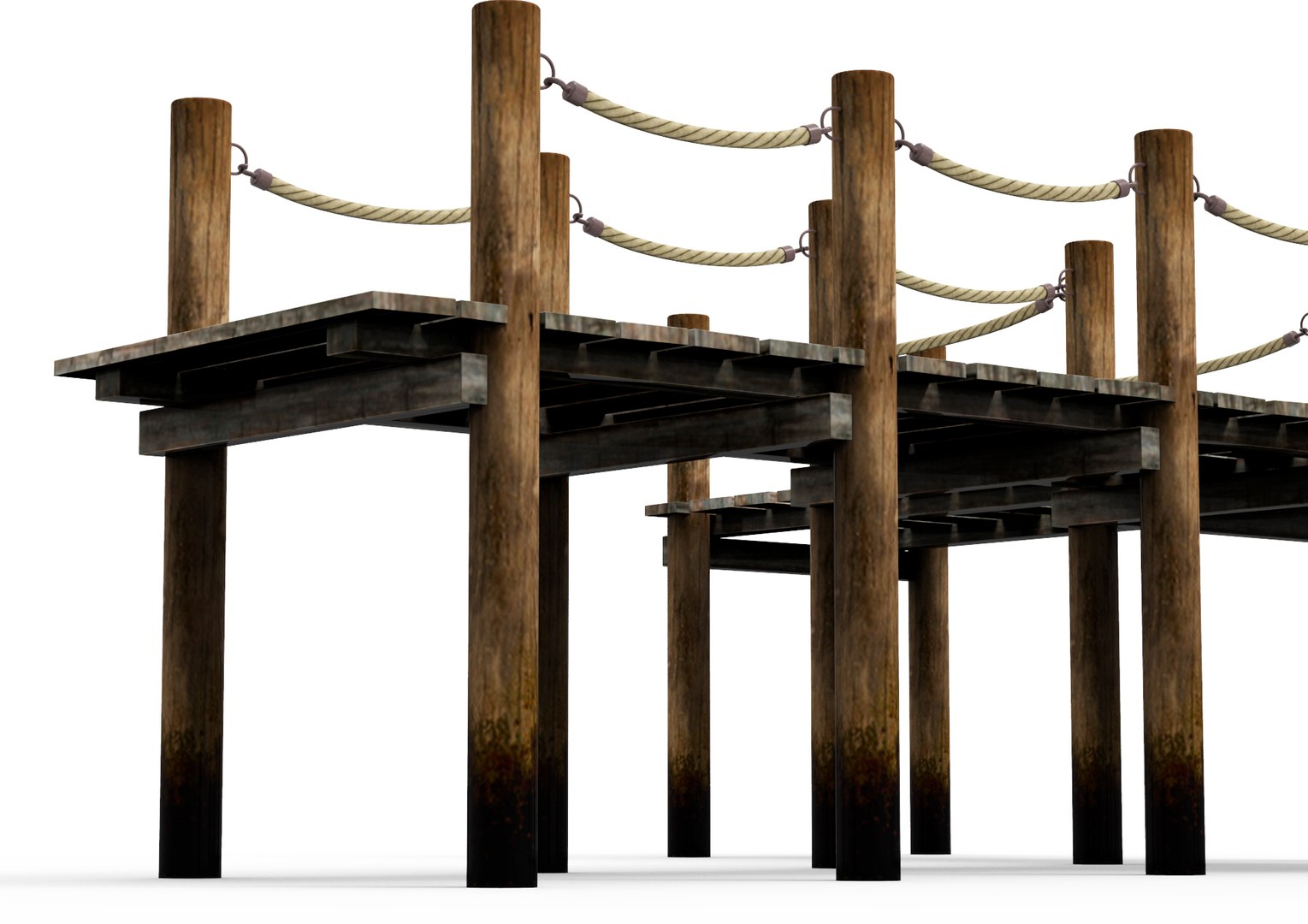 3D Old Wooden Pier Model - TurboSquid 1307207