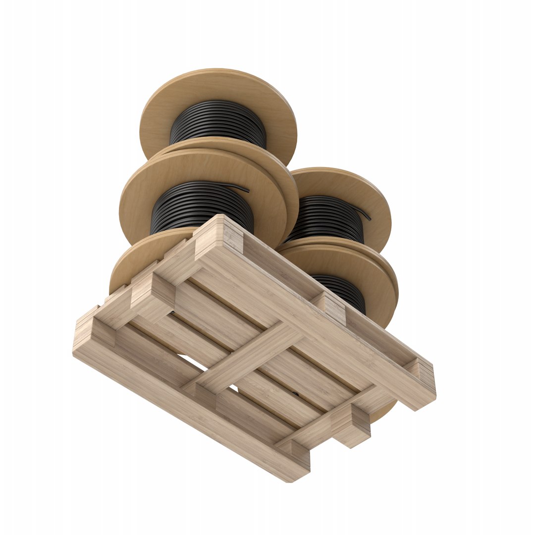 3D Cable Reel Drums On Pallet - TurboSquid 1989116