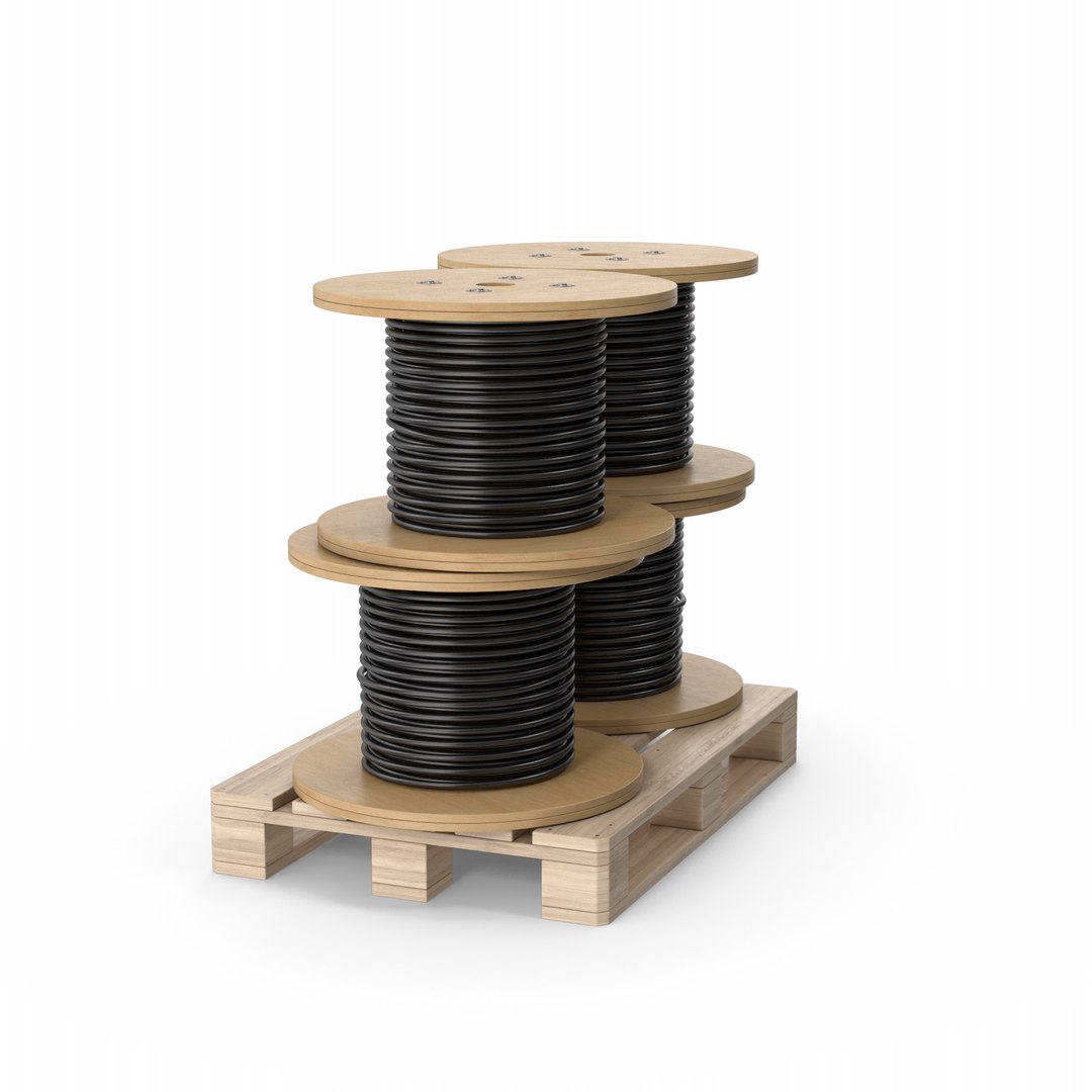 3D Cable Reel Drums On Pallet - TurboSquid 1989116