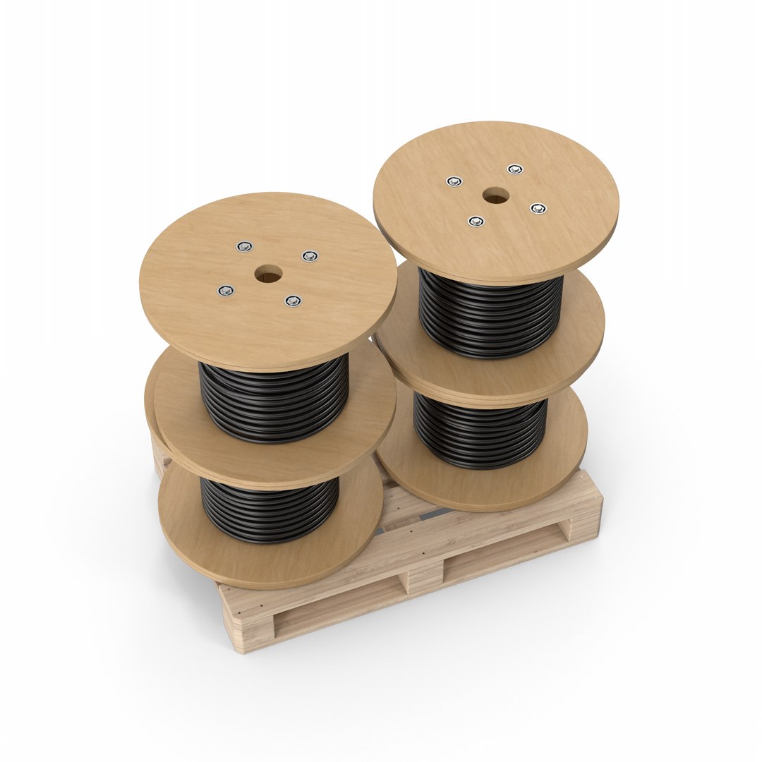 3D Cable Reel Drums On Pallet - TurboSquid 1989116